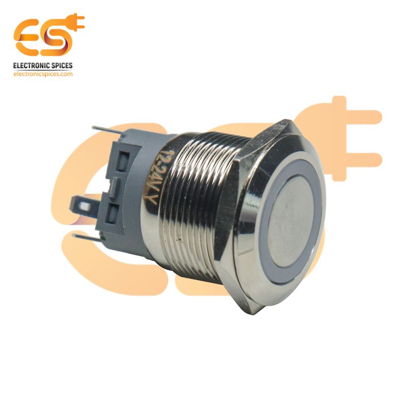 Buy 22mm 12-24V Ring Light Latching Push Button Metal Switch with ...