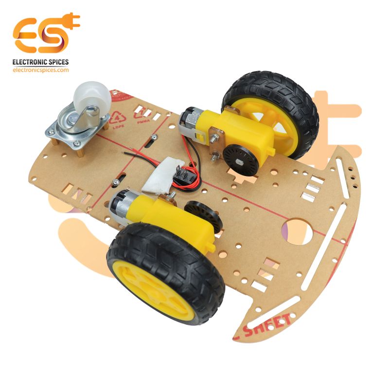 Buy DIY Robot Smart Car Kit with Speed Encoder, 2 Wheels, and Battery ...