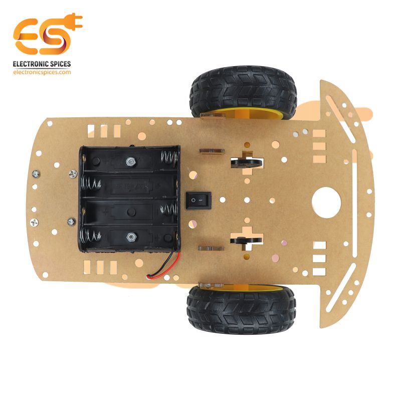 Buy DIY Robot Smart Car Kit with Speed Encoder, 2 Wheels, and Battery ...