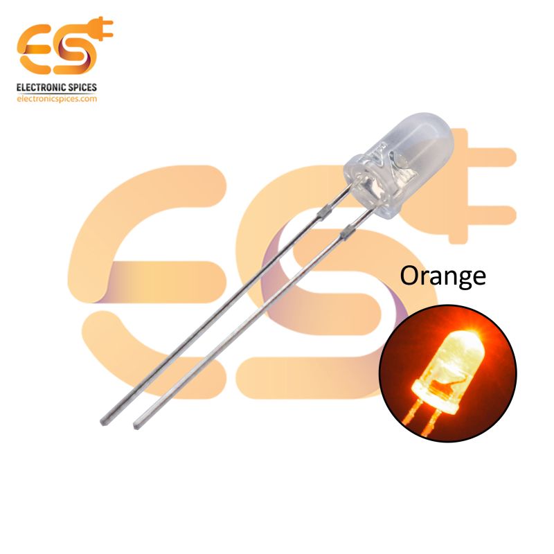 Buy 5mm Orange Color LED Round Shape Pack of 5