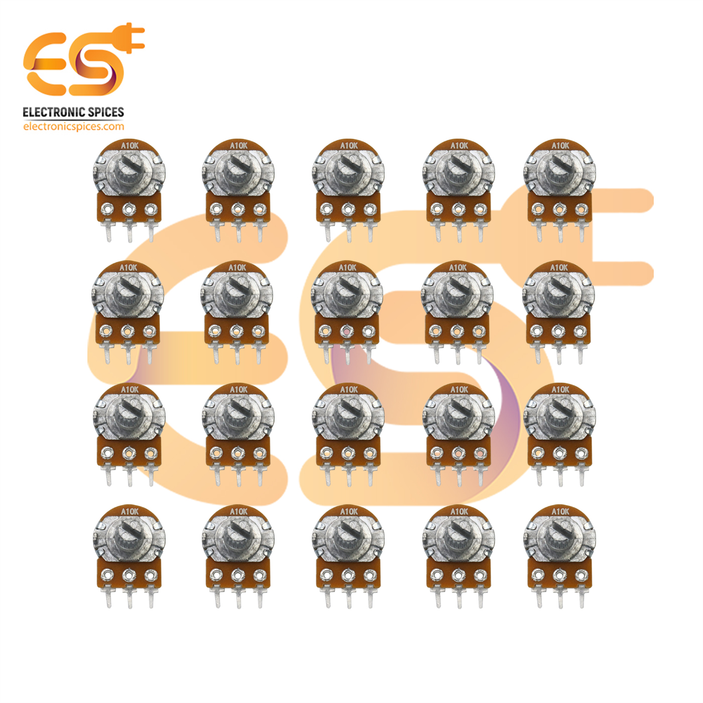 Buy 10K Rotary potentiometer 14mm long round shaft handle 3 pins