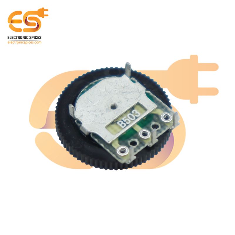 Buy 50K ohm 3pin Round Dial Rotary Potentiometer Pack of 10