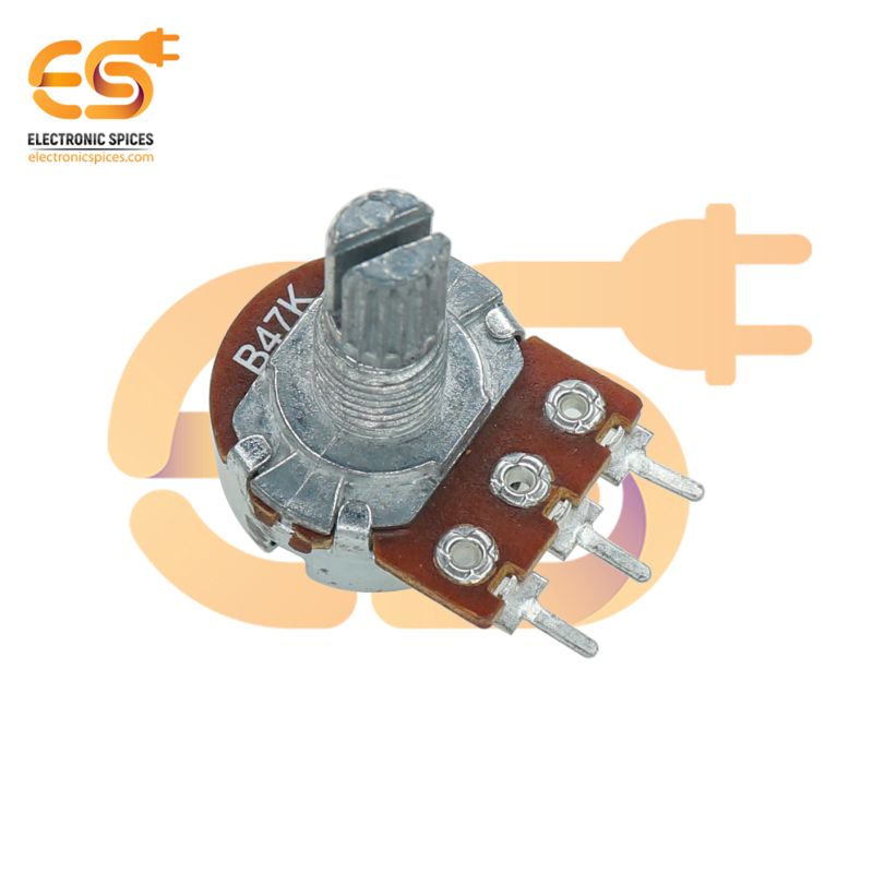 Buy 47K Rotary potentiometer round shaft handle 3 pin,