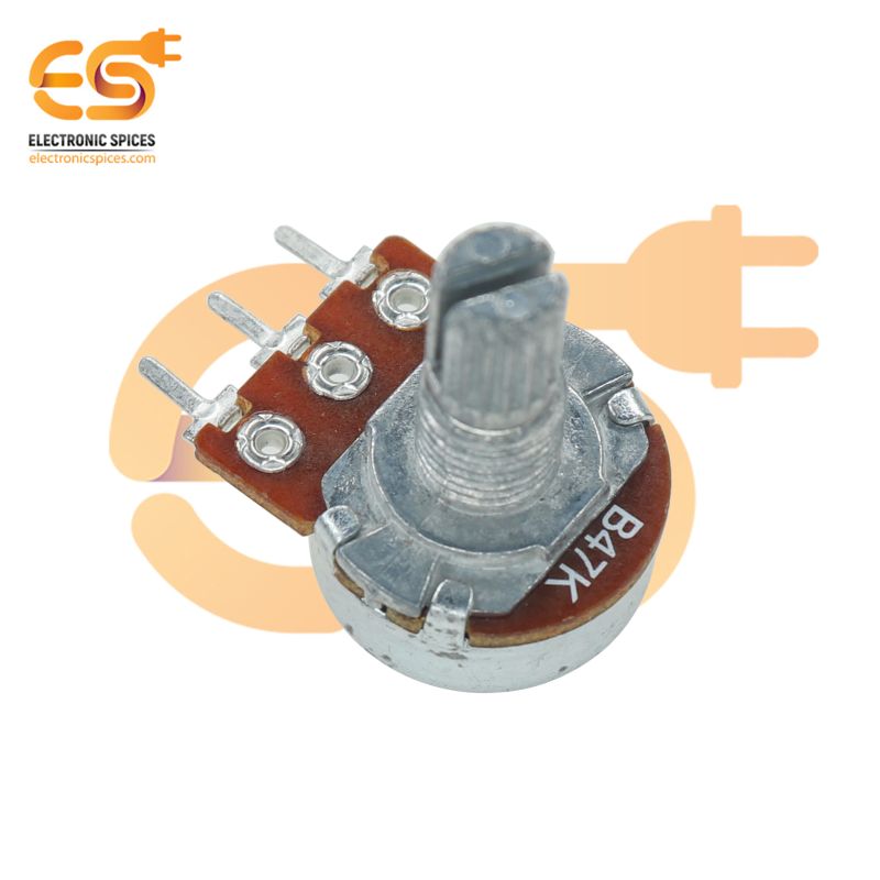 Buy 47K Rotary potentiometer round shaft handle 3 pin,