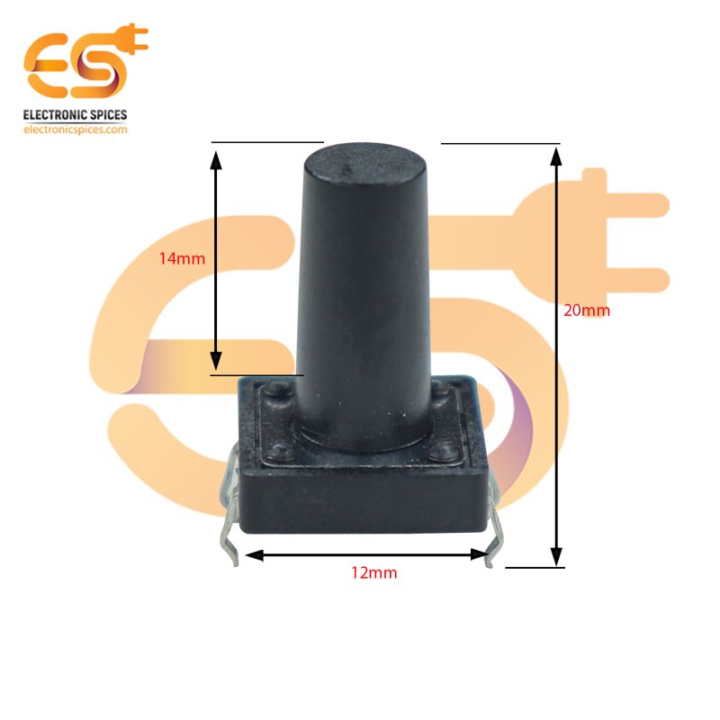 Black Color Tactile Momentary Push Button Switches (Pack of 10) - Buy ...