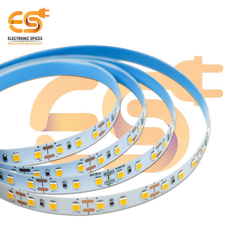 2835 12V DC Amber Color SMD LED Strip 1 Meter | 3.5mm Female Jack Connector