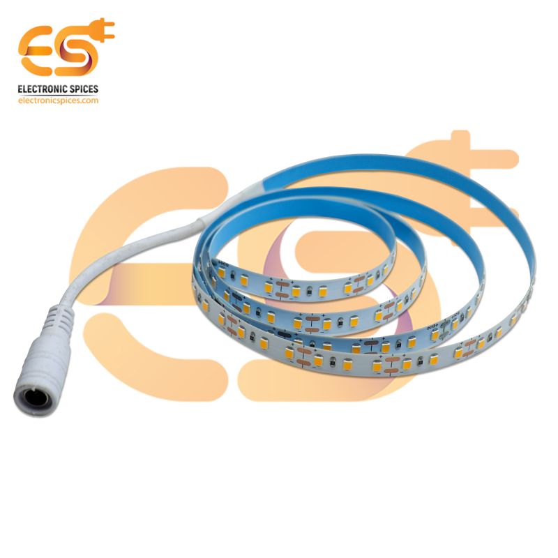 2835 12V DC Amber Color SMD LED Strip 1 Meter | 3.5mm Female Jack Connector