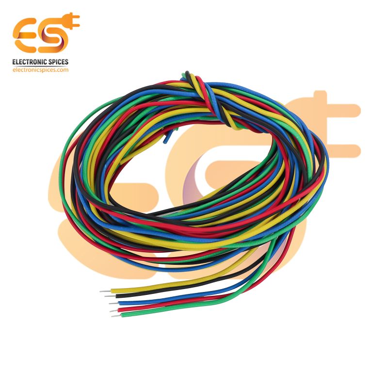 High-Quality 25 AWG Hookup Single Core Wires | 10m Each | 5-Pack (Red ...