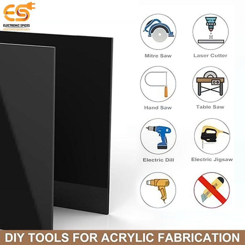 Buy 10mm Square Shape Black Color Acrylic Sheet 6 x 6 Inch