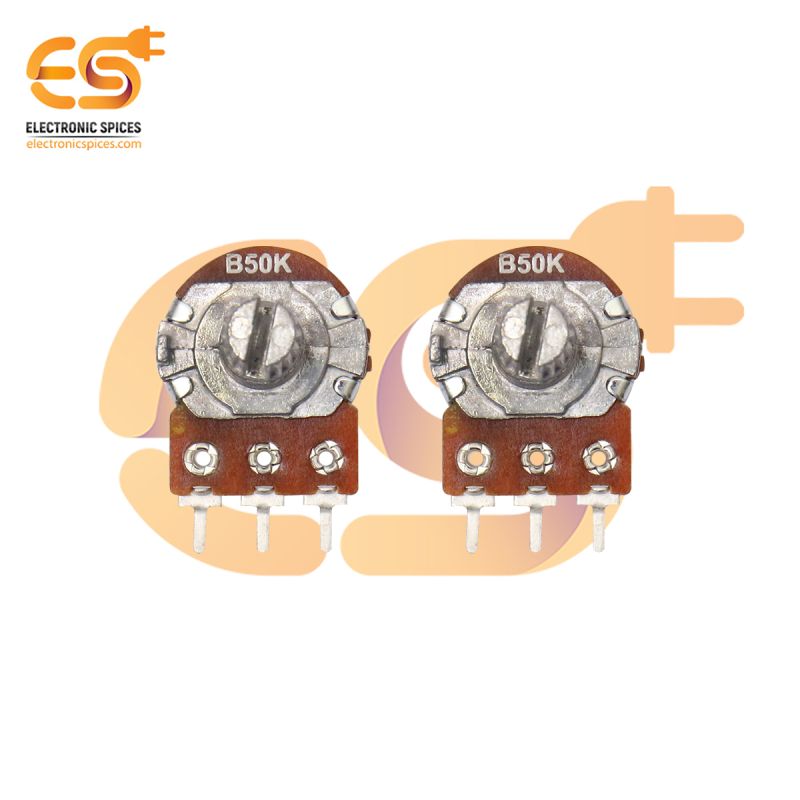 Combo of 50k 3 Pin Round Shaft Rotary Potentiometer Volume Pot 50K with ...