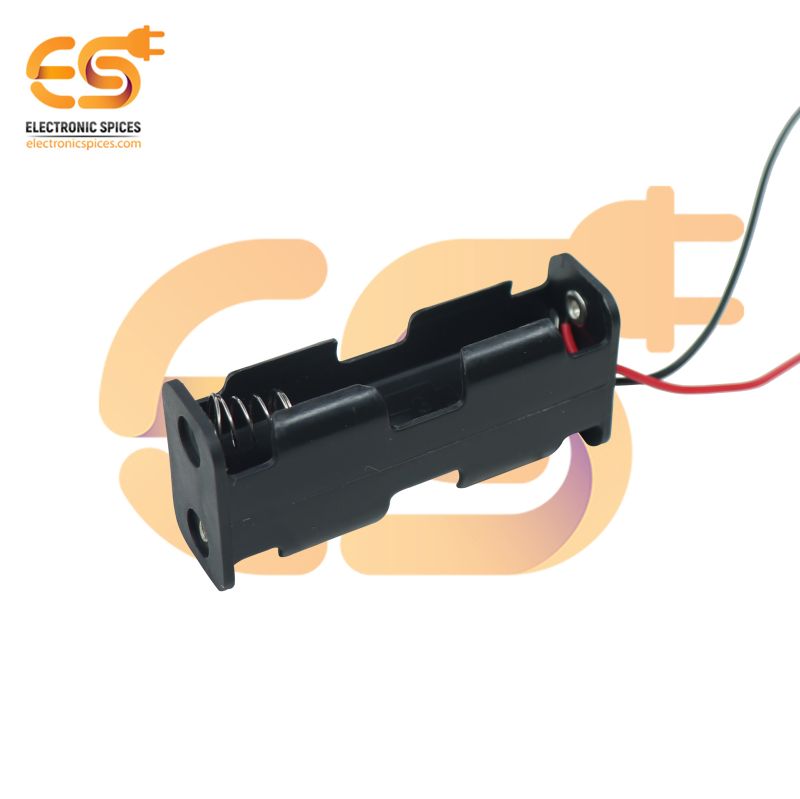 Buy an AA 2 cells Battery holder hard plastic case with Alligator Clips