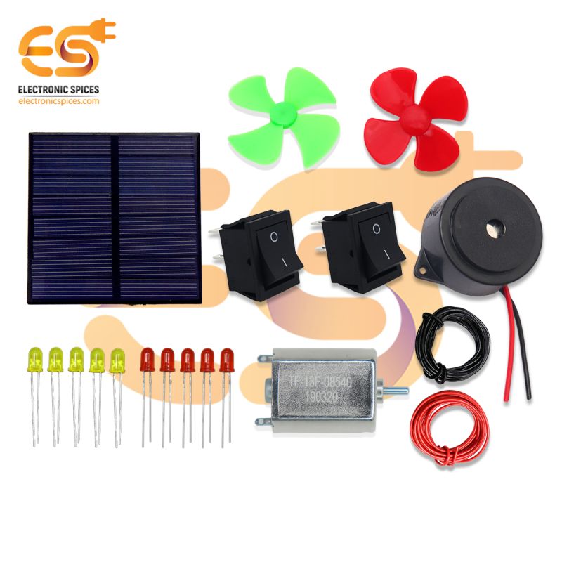 Solar Panel DIY Kit for School Projects: 6V 50mAh Solar, Buzzer, Motor ...