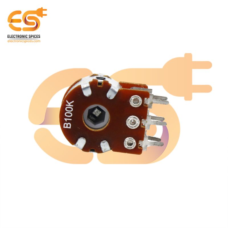 Combo of 100K 6 Pin Round Shaft Dual Gang Rotary Potentiometer (A100 ...