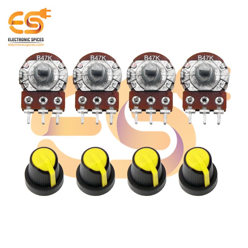 Buy Save on 47K 6 Pin Dual Potentiometer Volume Pot 47K with Knob (Pack ...