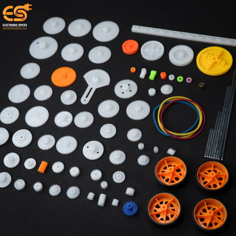 82-Piece Plastic Gear Set: Rack, Pulley, Worm, Single, Double Gears for ...