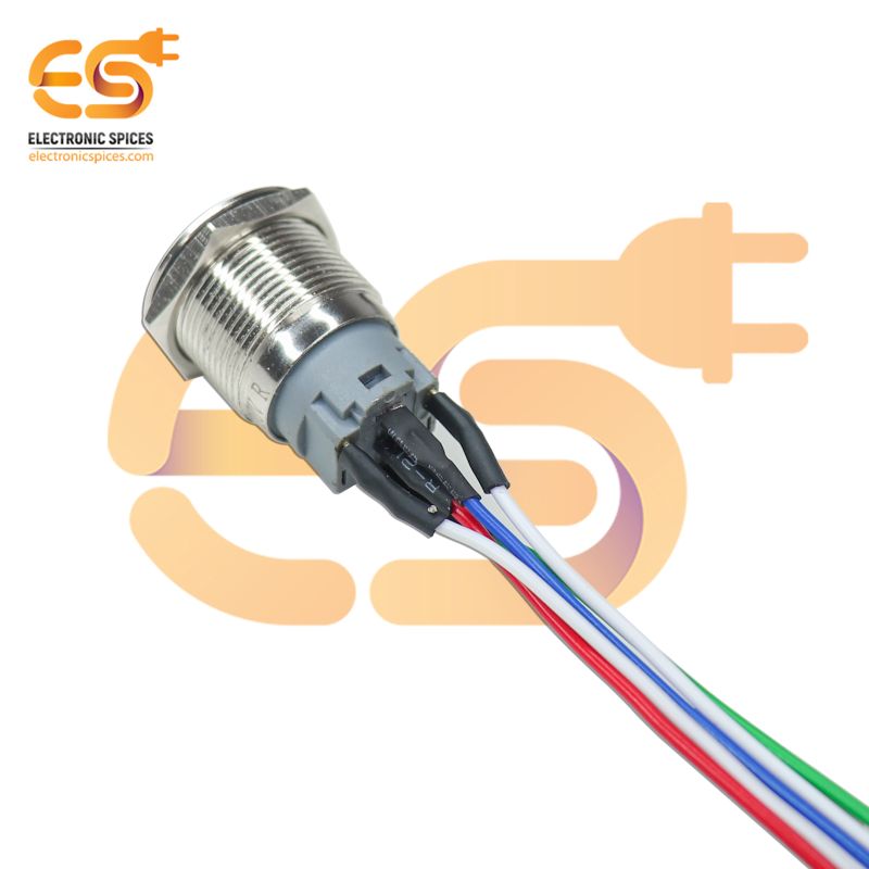 Buy 19 mm 220V Ring Light Push Button Horn Type Metal Switch with Red ...