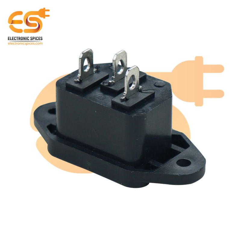 C14 Adapter Power Connector Socket Screw Mount 3 Pins Inlet Power Plug ...